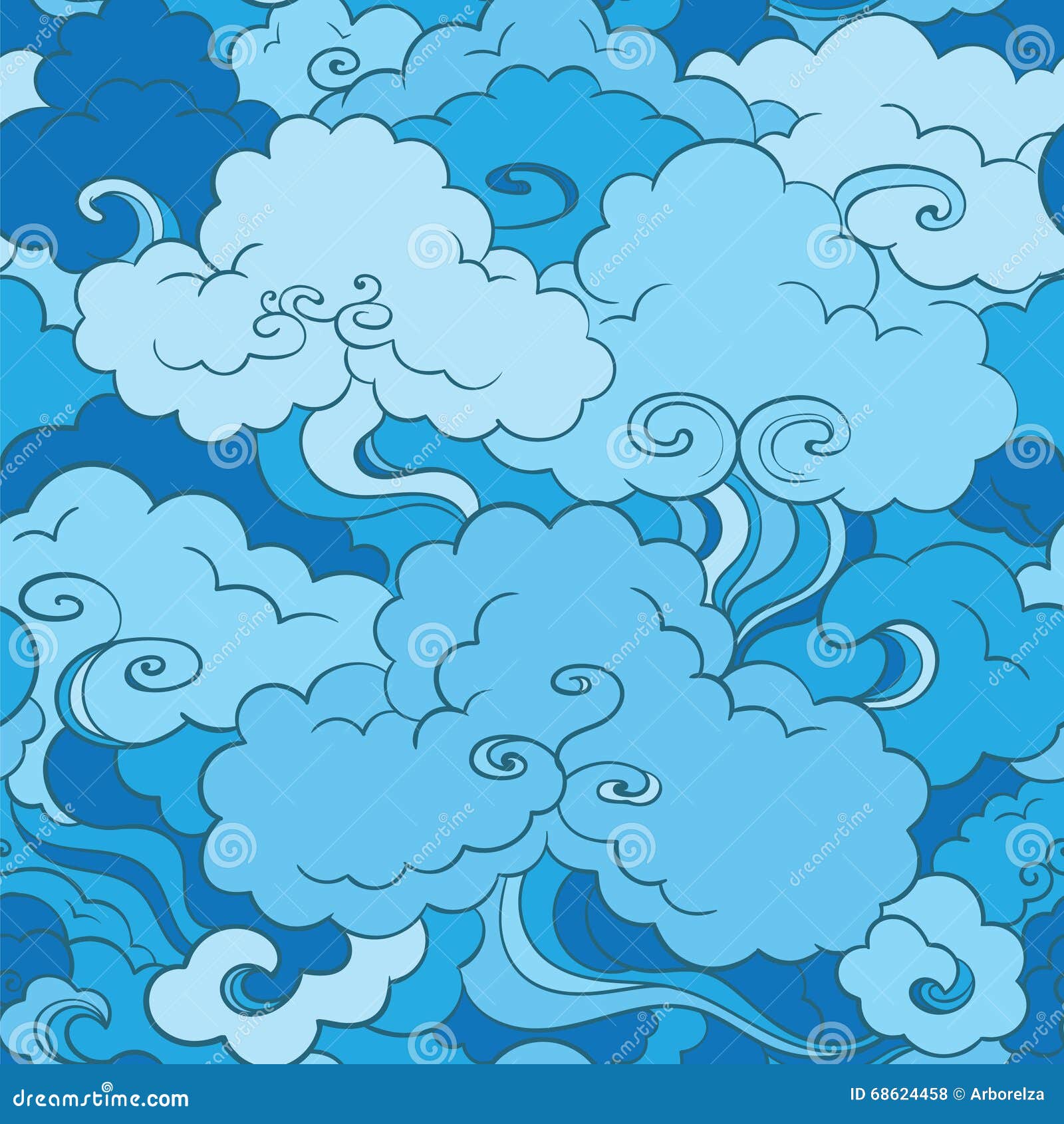 Traditional Asian Seamless Pattern with Clouds Stock Vector ...