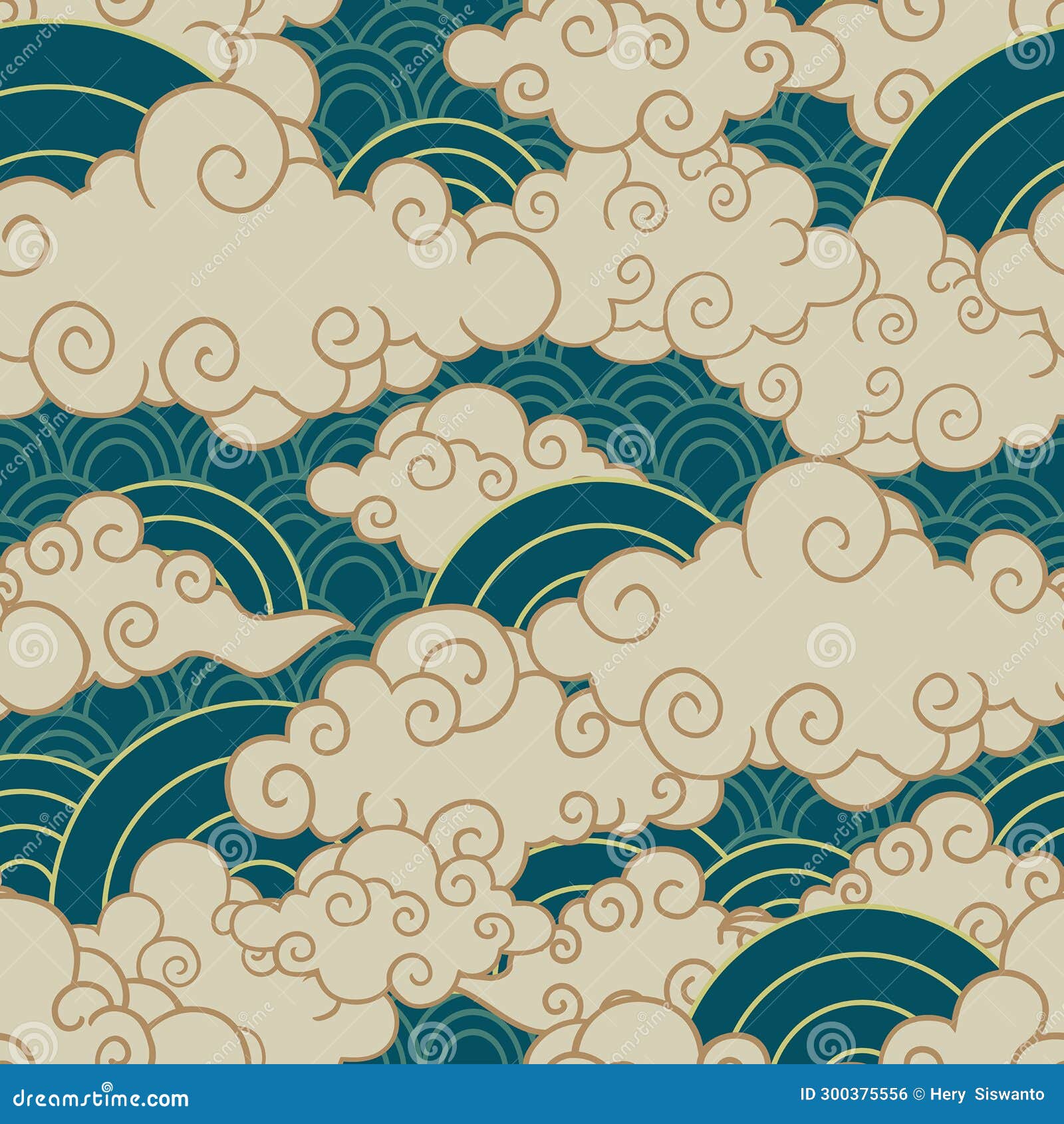 Cloud Or Wave Vector For Tattoo Design Isolate On White Background ...