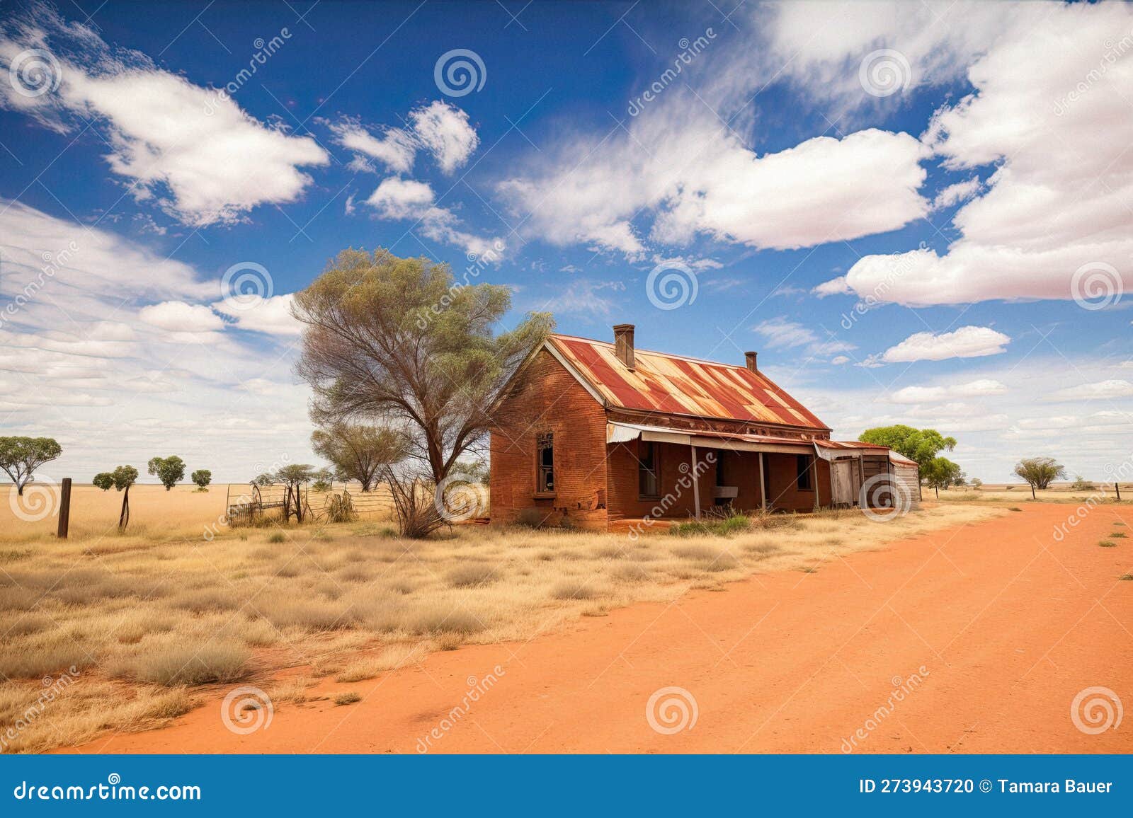 Traditional Australia Farm House in the Outback Stock Illustration ...