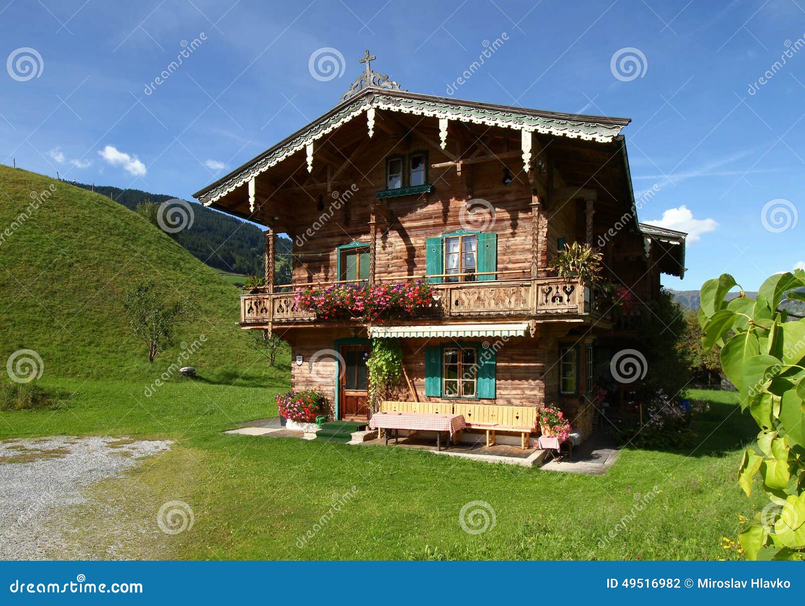 Traditional Austria Cottage Stock Photo - Image of flower, architecture ...