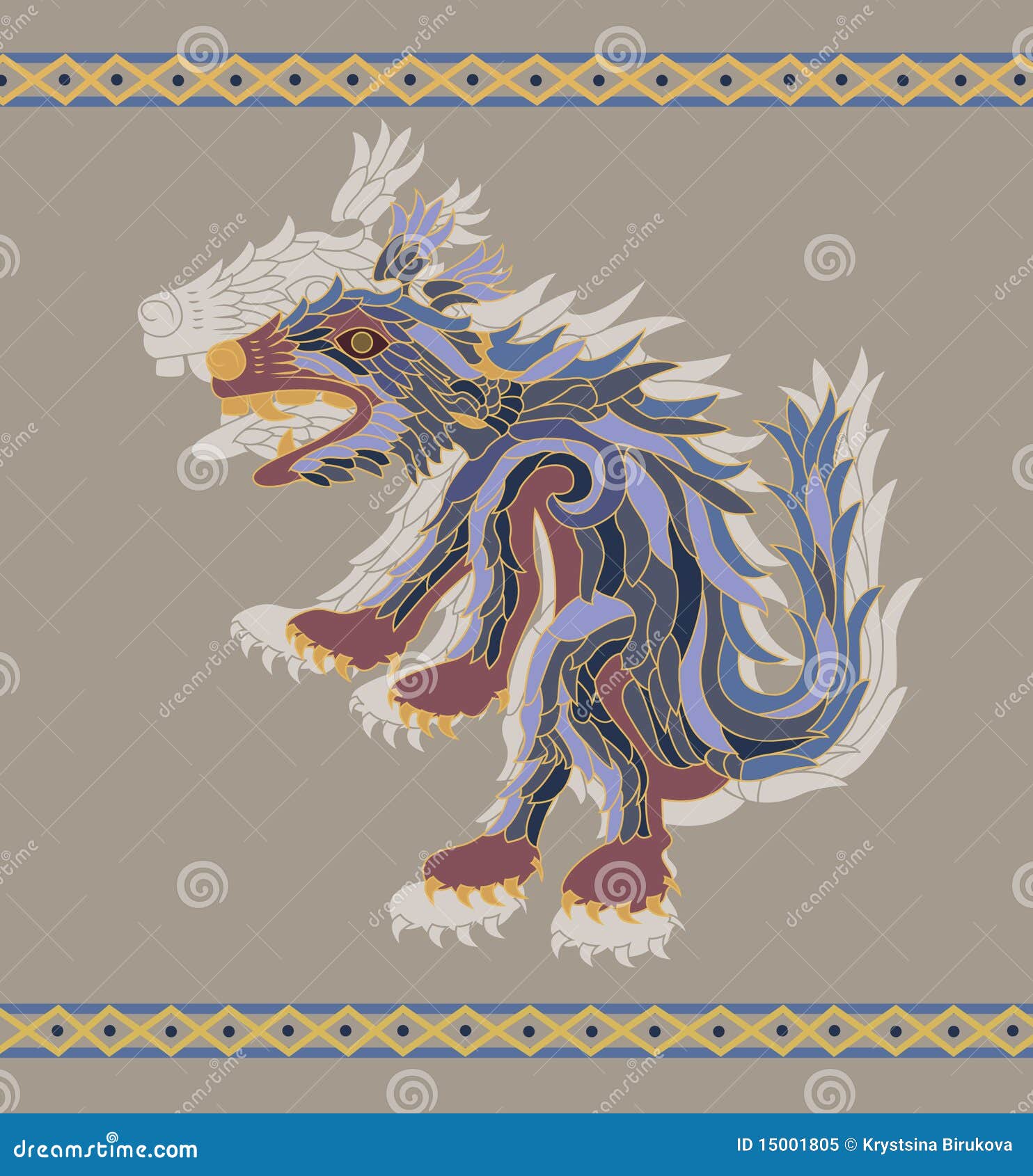 Traditional Aztec Coyote Illustration Stock Vector - Illustration of ...