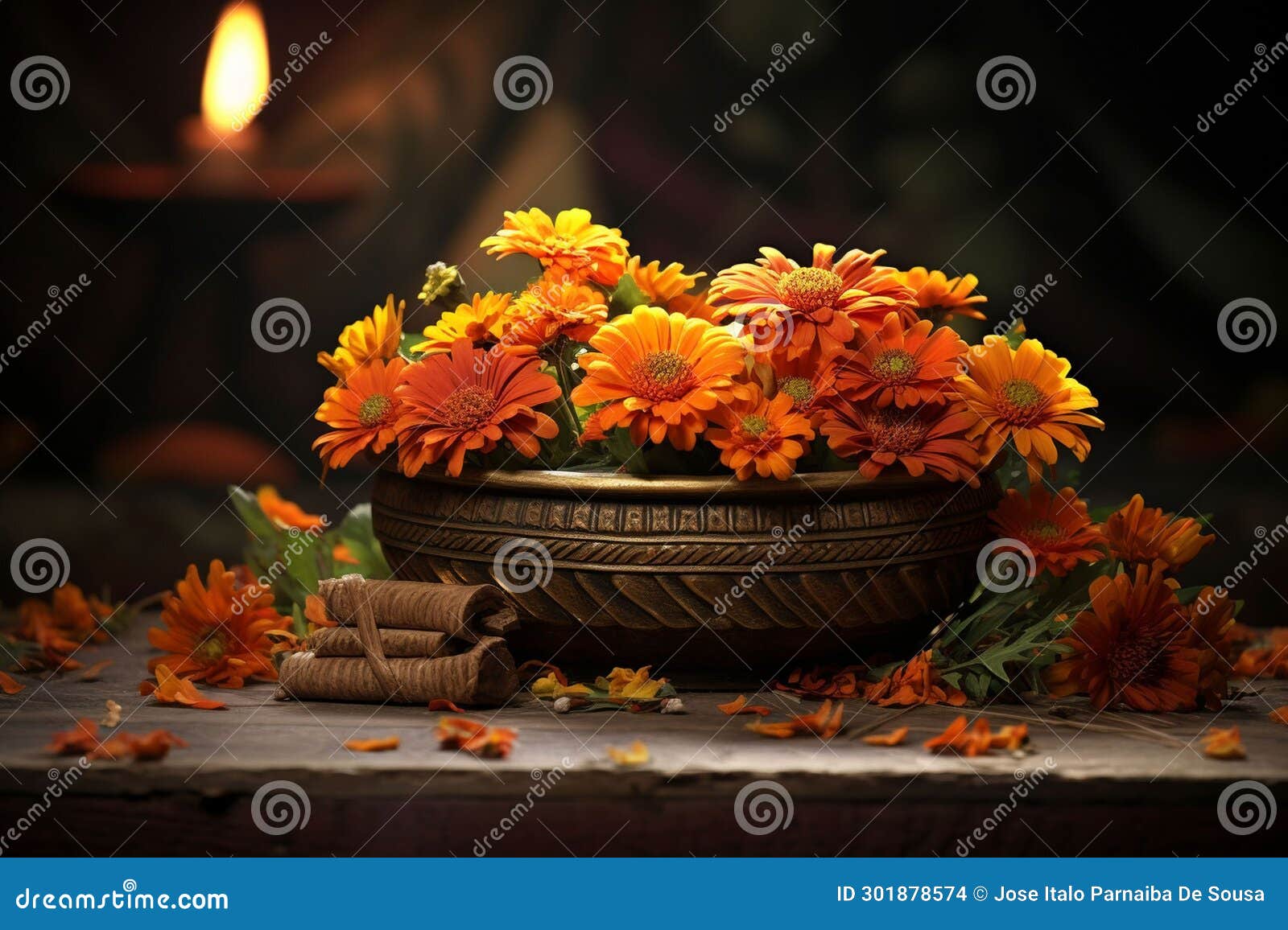 Traditional Aztec Marigold Flower Arrangement Royalty-Free Stock Image ...