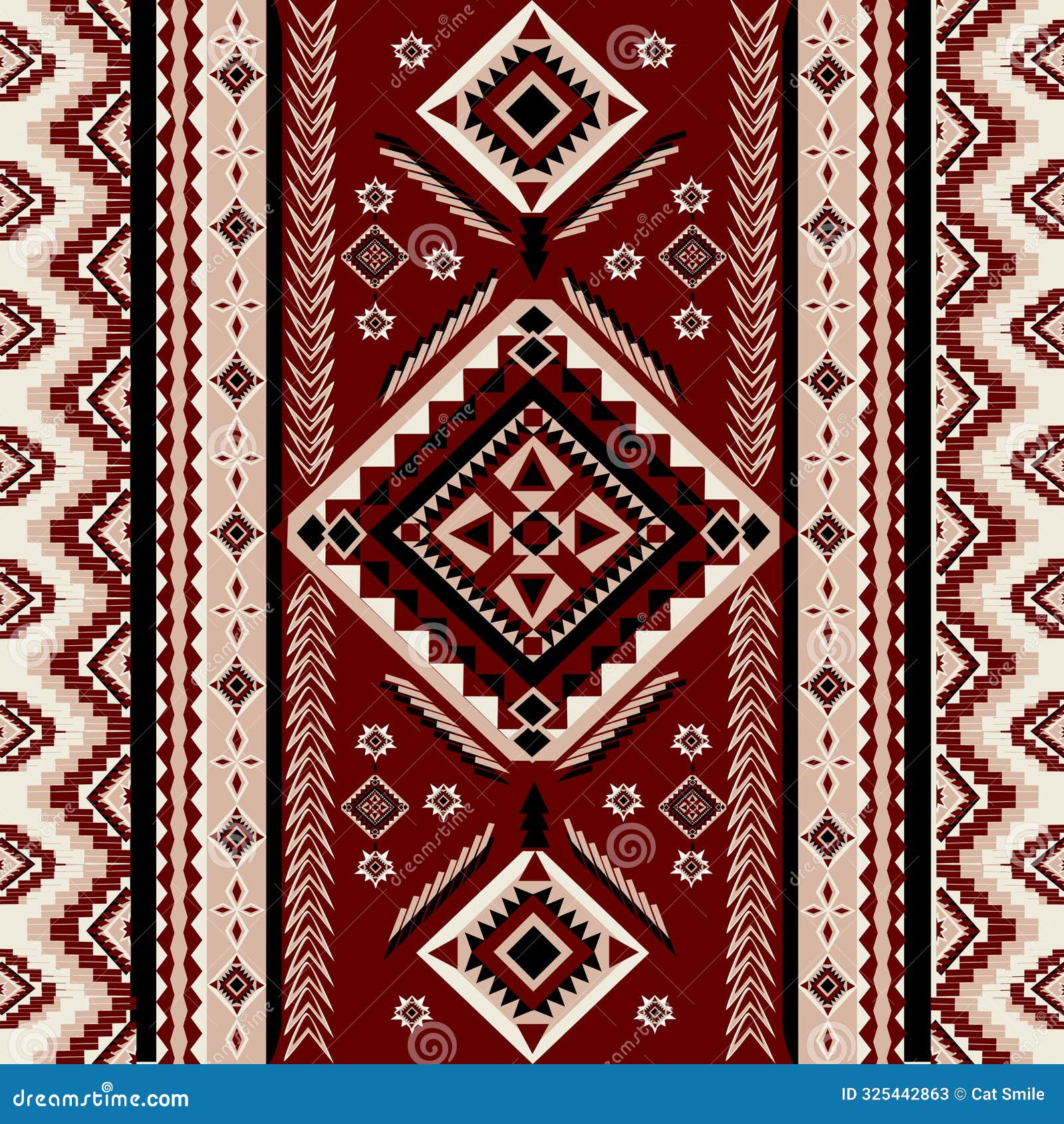Traditional Aztec Pattern, Boho Style Cartoon Vector | CartoonDealer ...