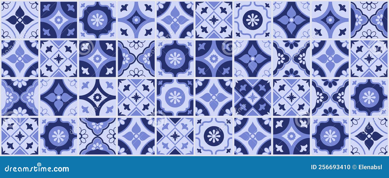 Traditional Azulejos Ceramic Tiles Pattern Stock Vector - Illustration ...