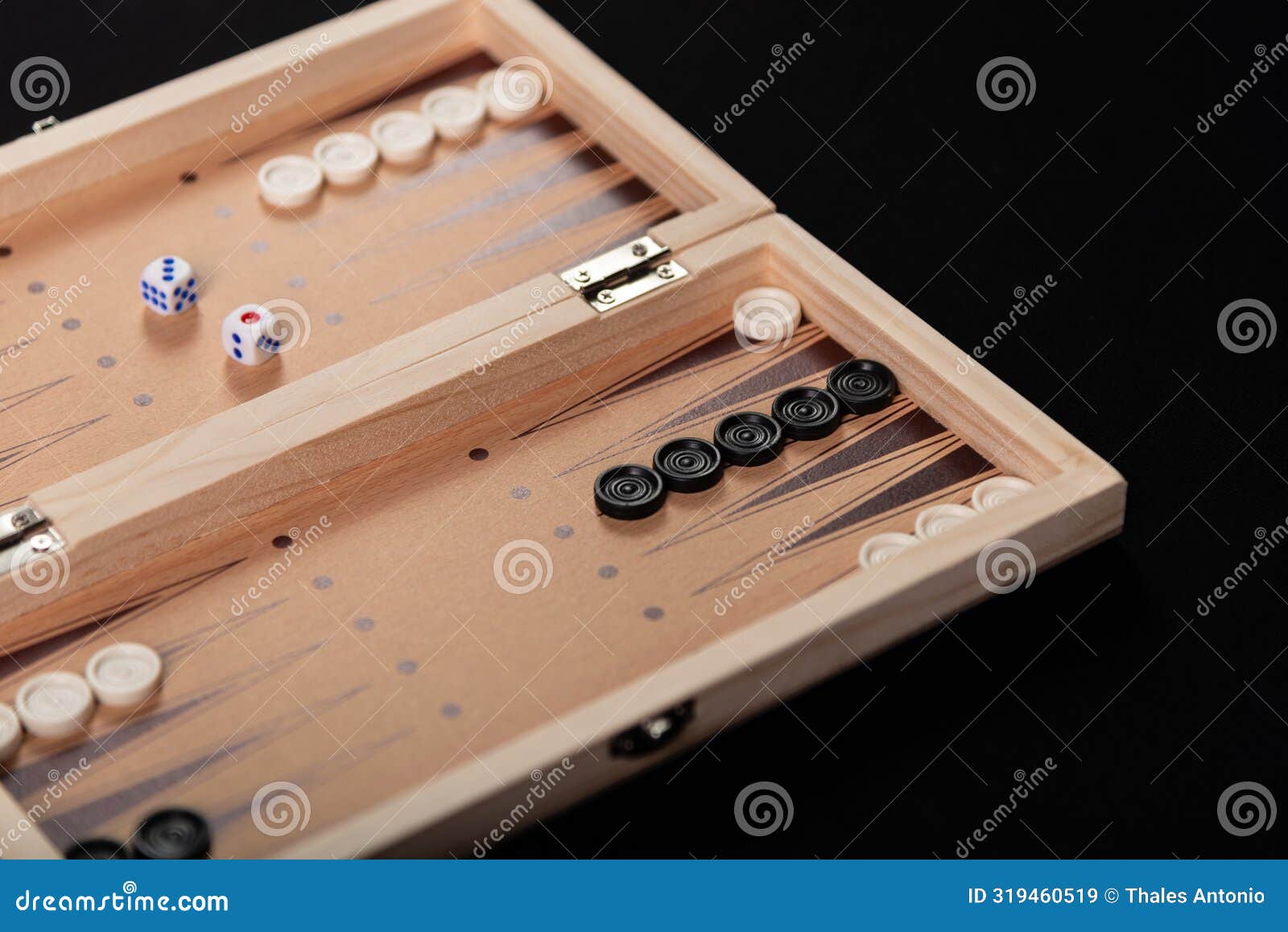 Traditional Backgammon Game. Board with Backgammon Game Pieces Stock ...