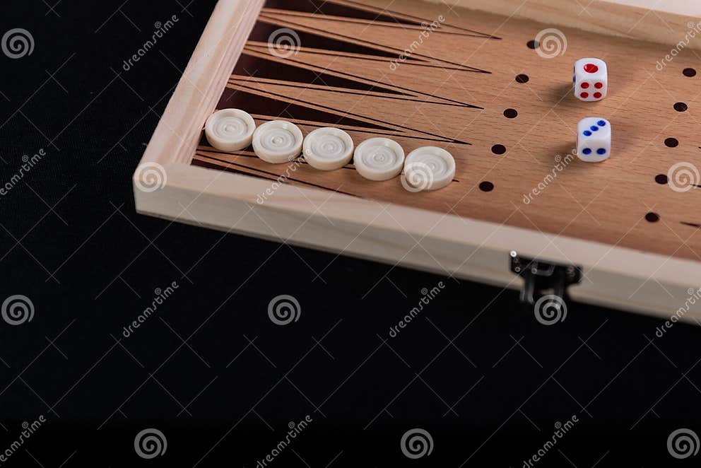 Traditional Backgammon Game. Board with Backgammon Game Pieces Stock ...