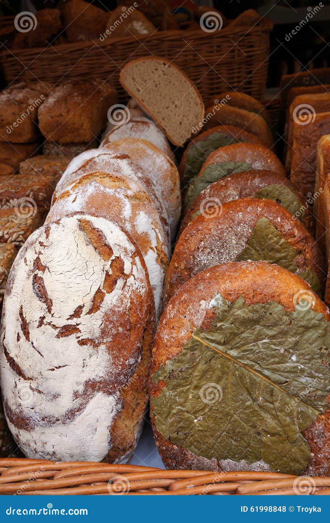 Traditional baked bread. stock photo. Image of agriculture - 61998848