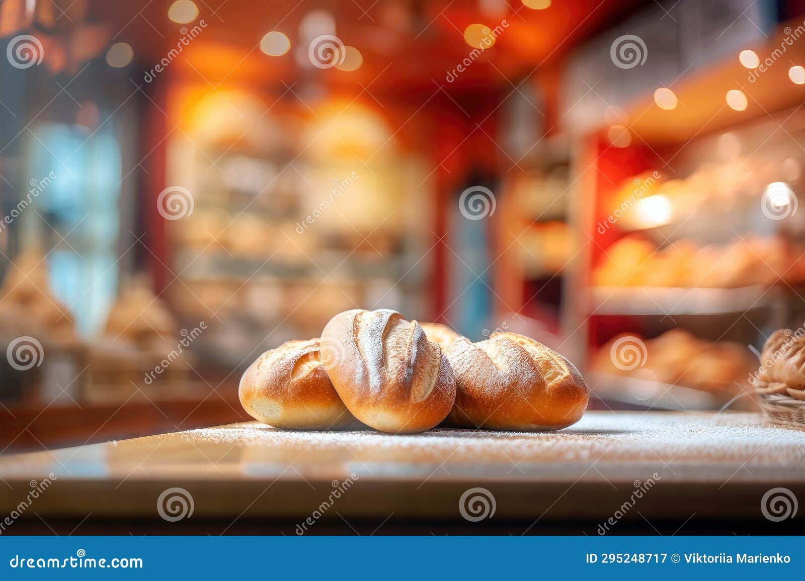 Traditional Bakery Counter Showcasing a Range of Tasty Loaves Stock ...