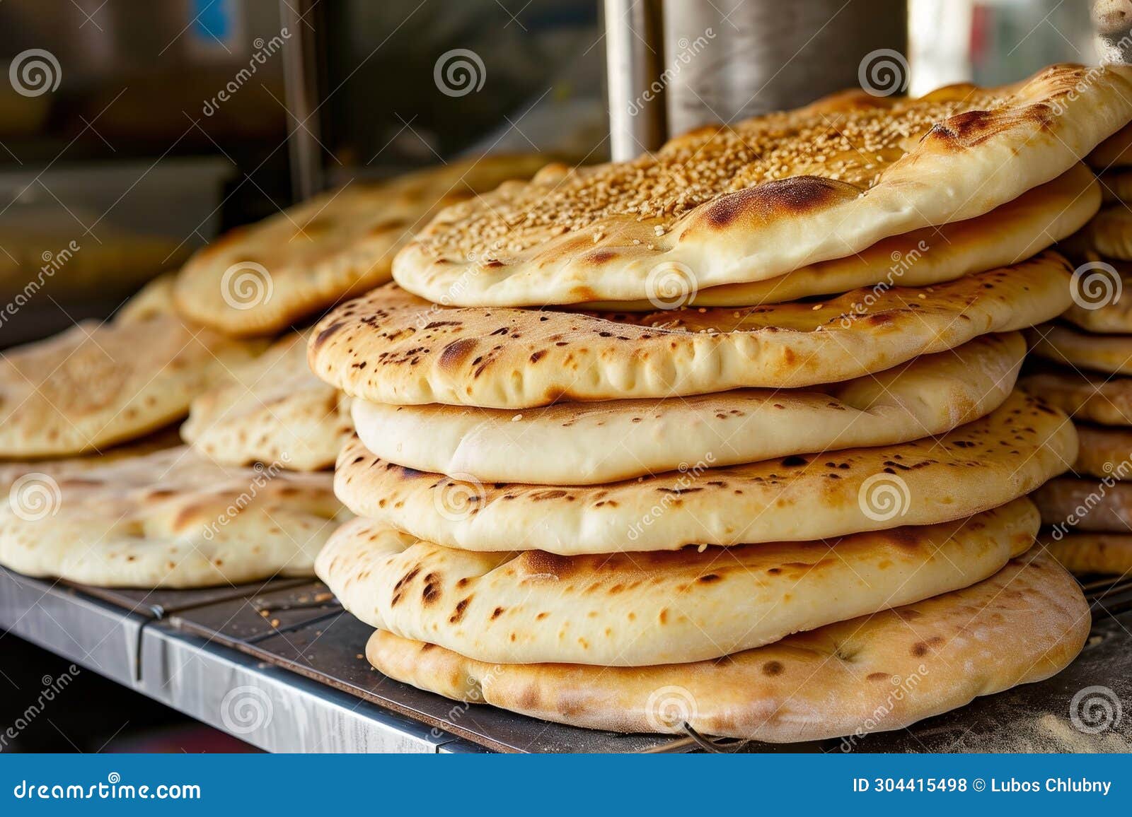 A Traditional Bakery Offering Fresh Pita Bread Stock Photo - Image of ...