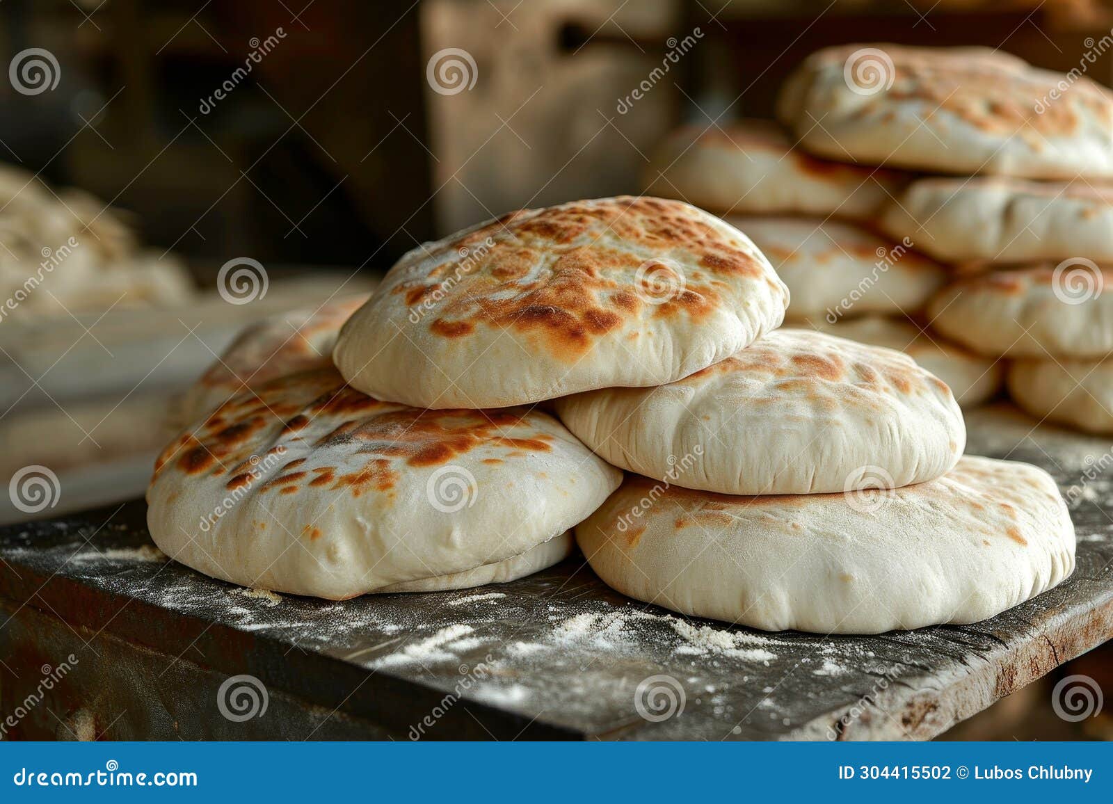 A Traditional Bakery Offering Fresh Pita Bread Stock Illustration ...