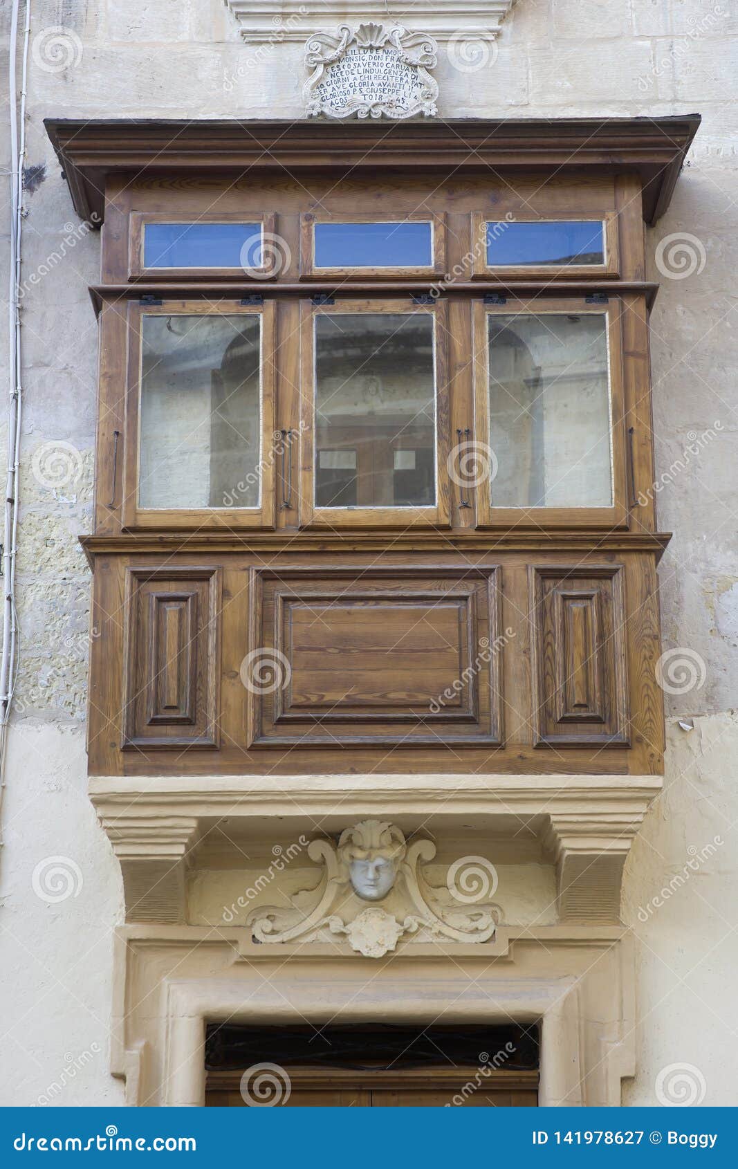Traditional Balcony Window from Malta Stock Image - Image of medieval ...