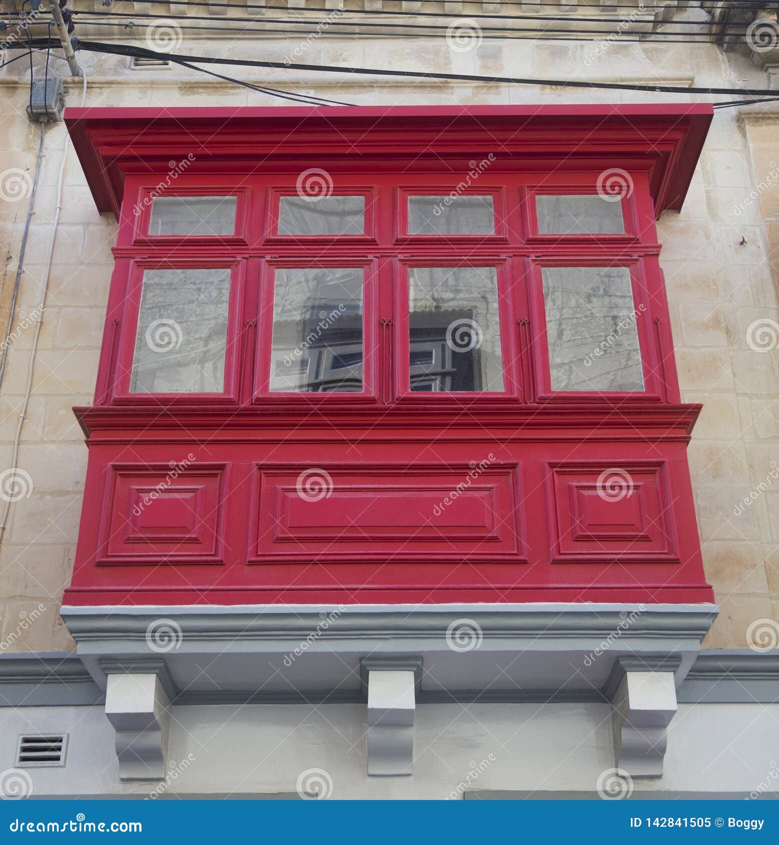 Traditional Balcony Window from Malta Stock Image - Image of typical ...