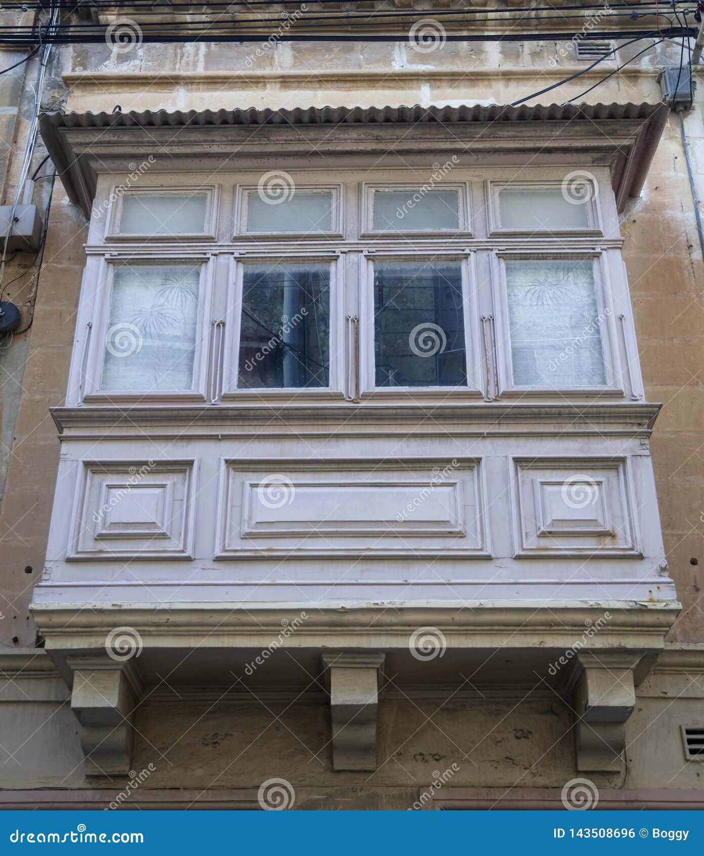 Traditional Balcony Window from Malta Stock Photo - Image of facade ...
