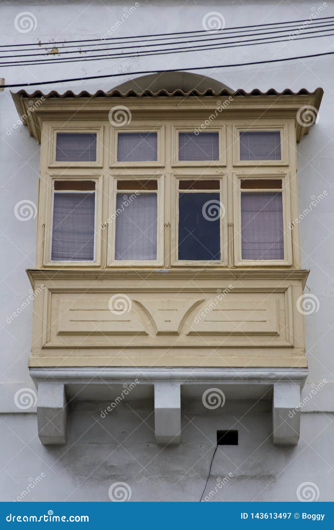 Traditional Balcony Window from Malta Stock Image - Image of history ...