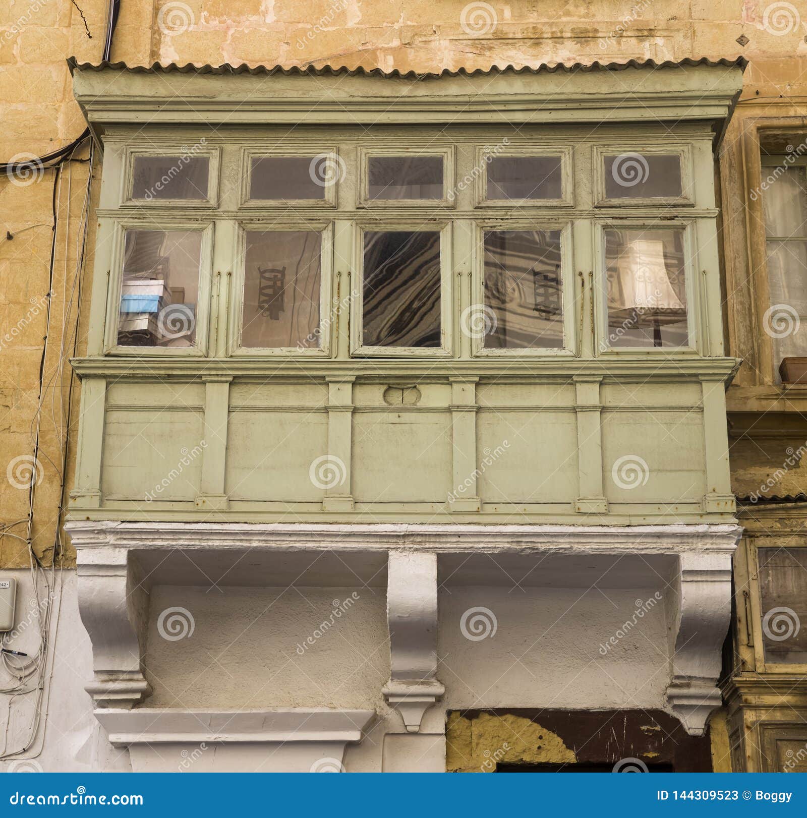 Traditional Balcony Window from Malta Stock Image - Image of style ...