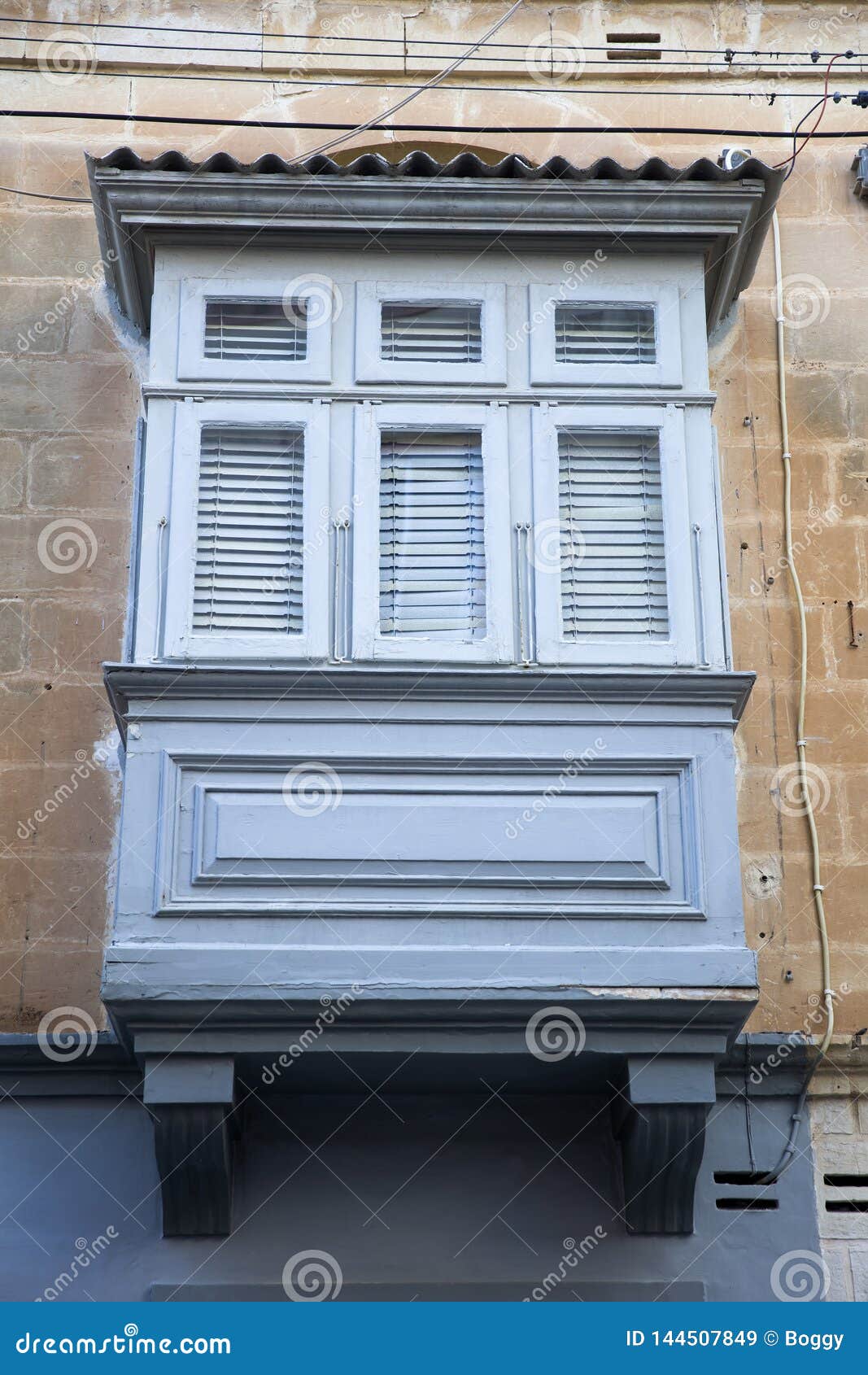 Traditional Balcony Window from Malta Stock Image - Image of ...