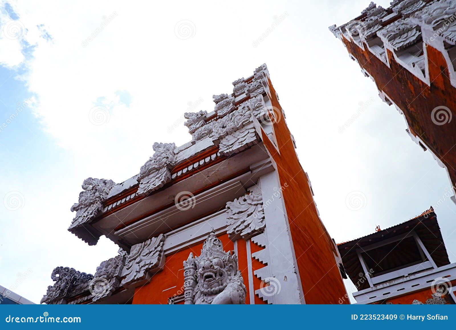 Traditional Bali Gate stock image. Image of landscape - 223523409