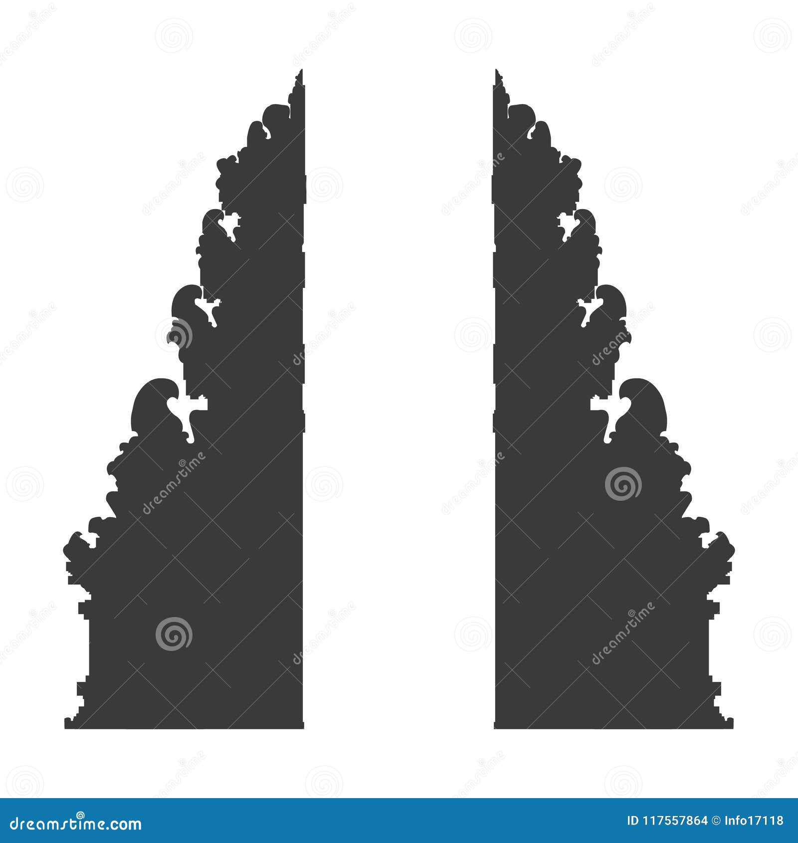 Traditional Balinese Architecture, Temple Gate Stock Vector ...