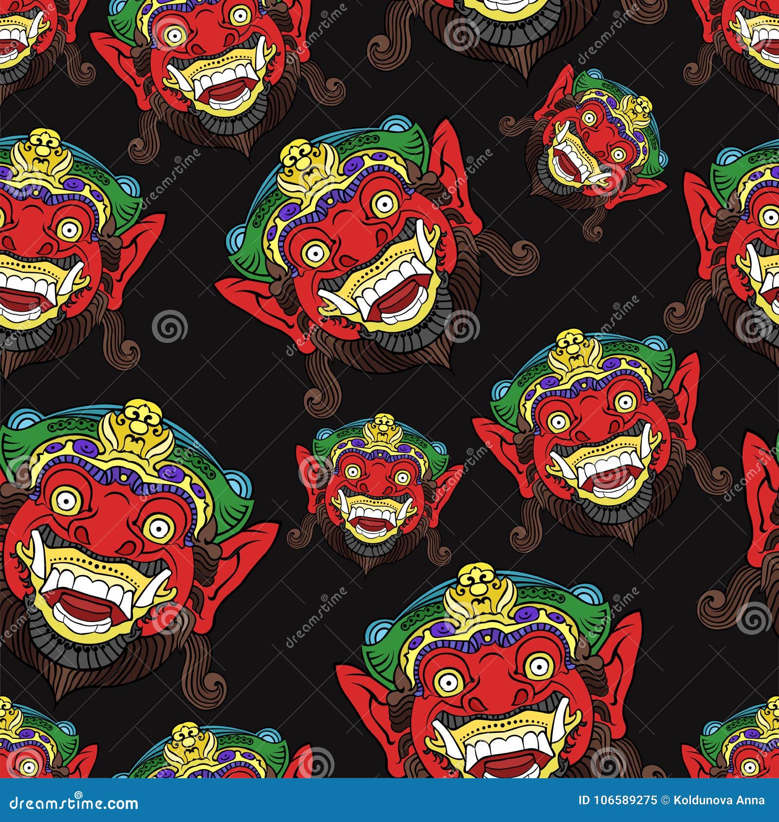 Traditional Balinese Mask of the Terrible Mythical Defender Stock ...