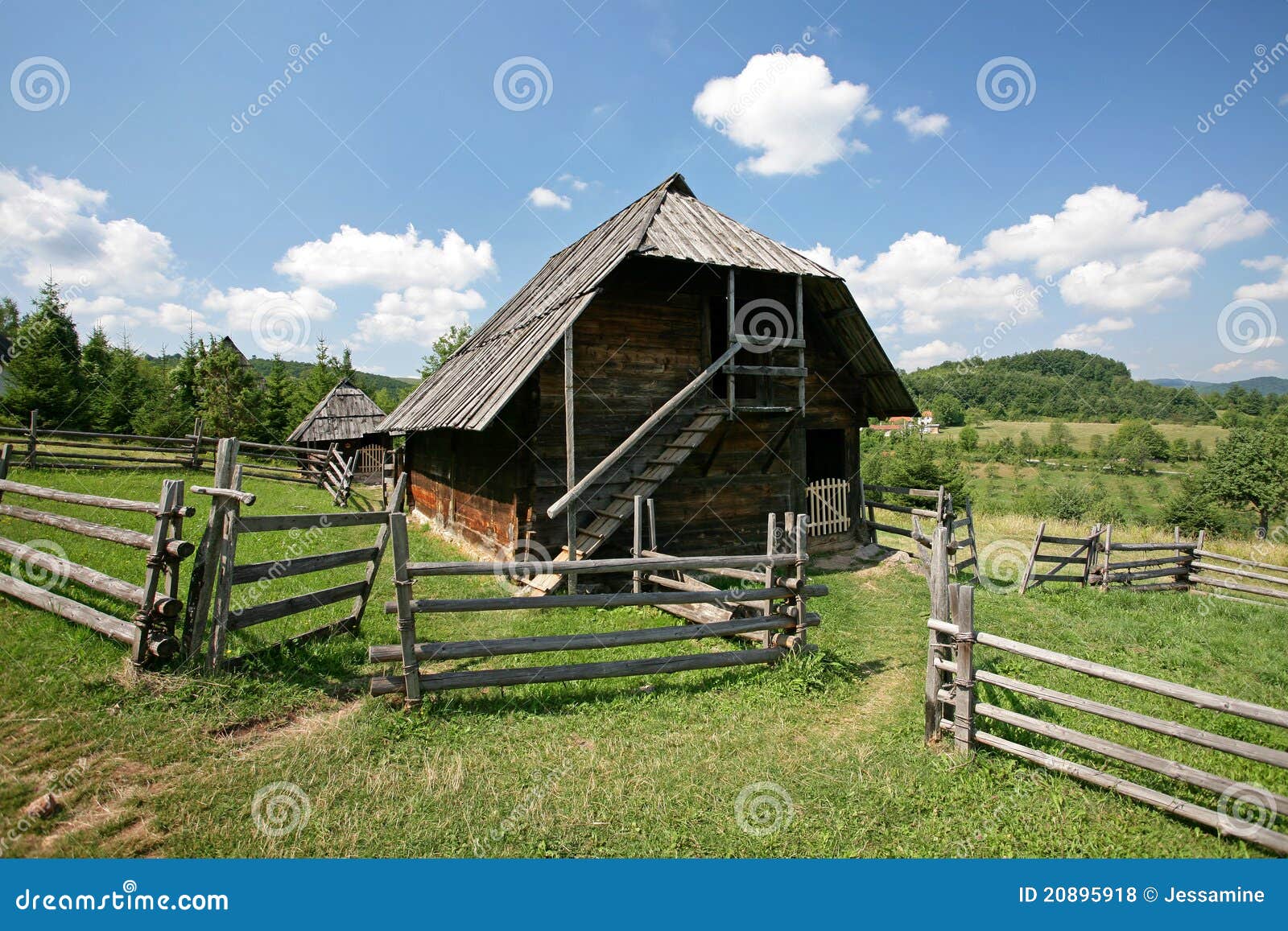 Traditional Balkan Shepherd House Stock Photo - Image of meadow, green ...