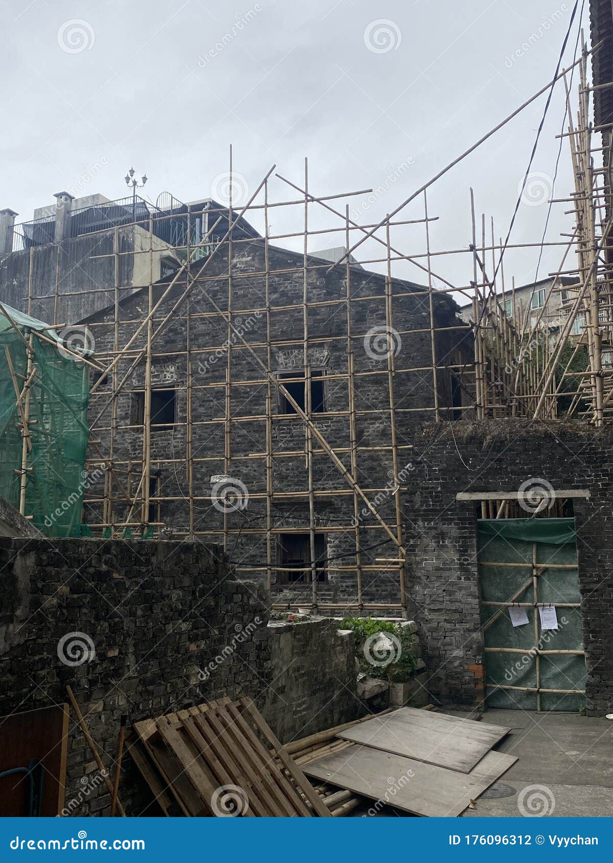 Traditional Bamboo Scaffolding Conservation Preservation Restoration ...