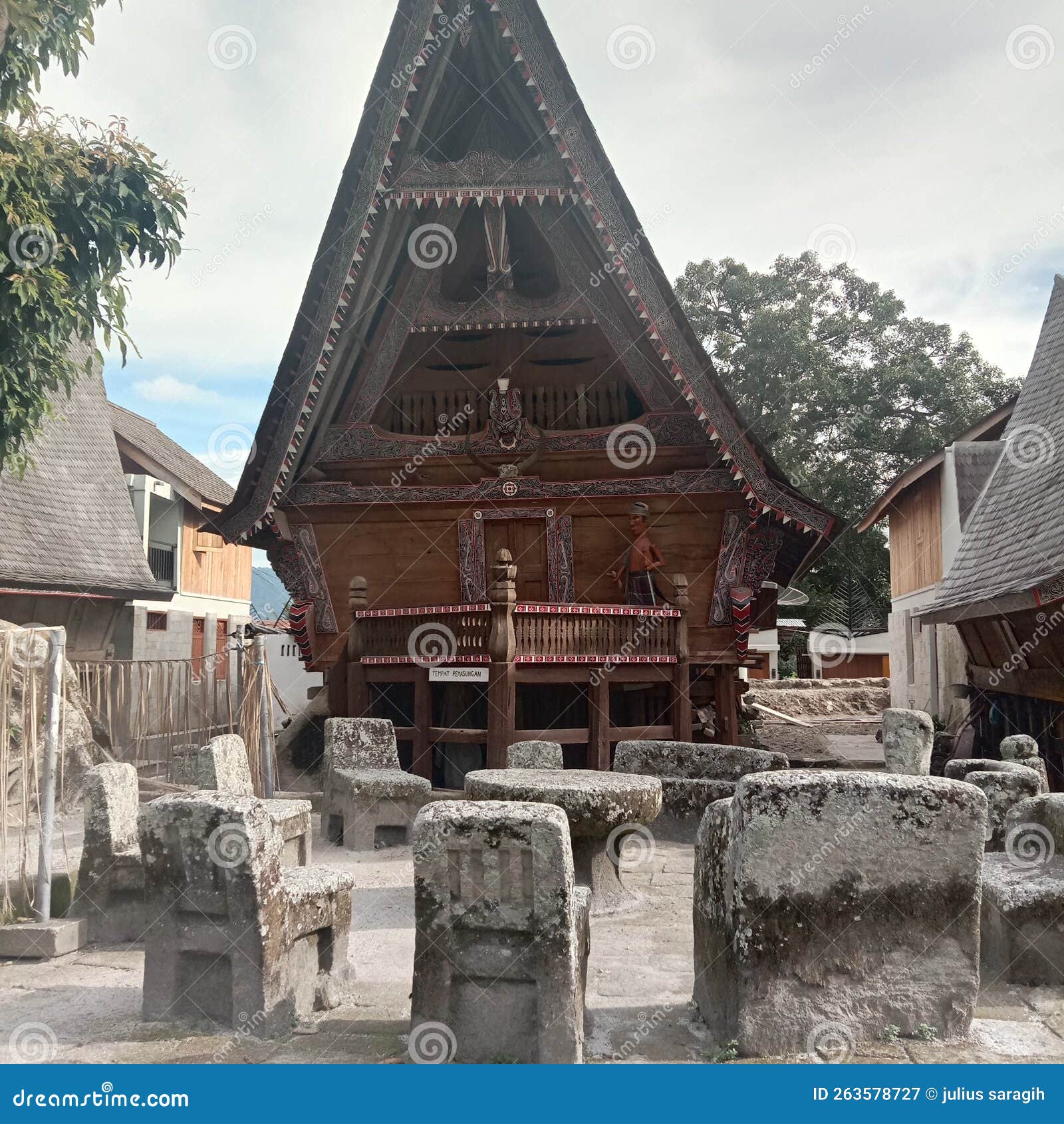 Traditional batak house stock image. Image of ruins - 263578727
