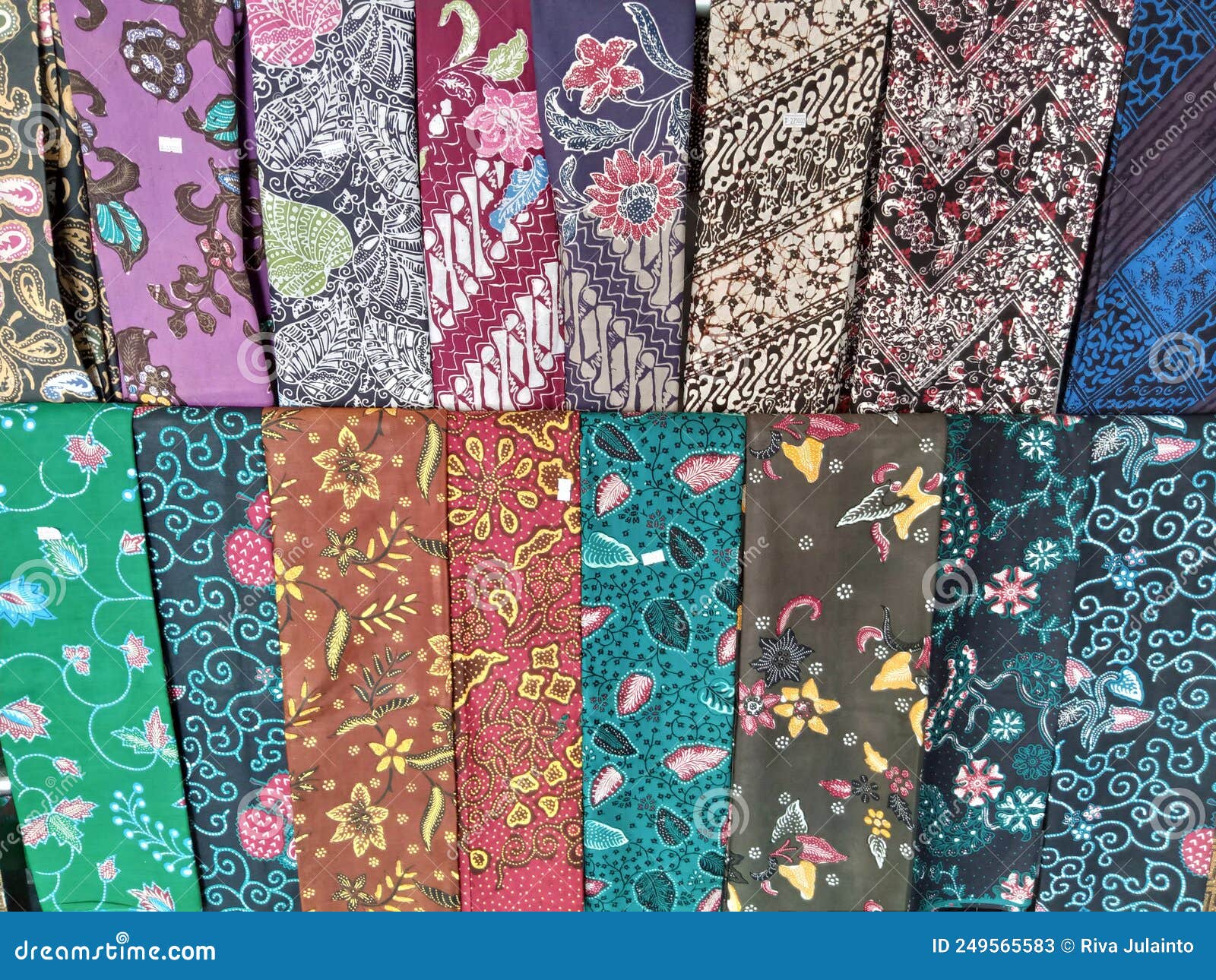 Traditional Batik Fabric in Various Pattern Stock Image - Image of ...