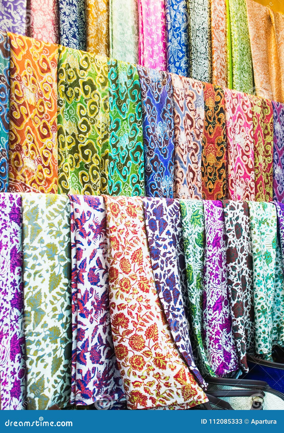 Traditional Batik Pattern Fabric at Store Stock Image - Image of cotton ...