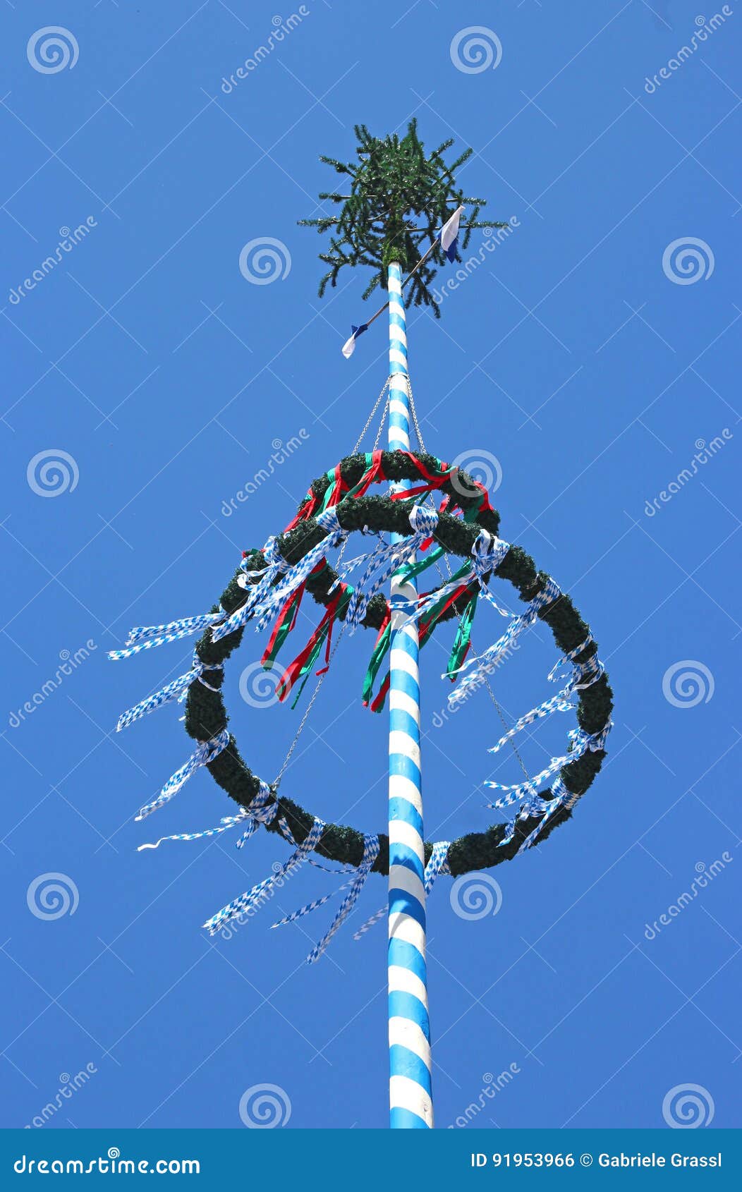 Traditional Bavarian May Tree, Maypole Stock Photo - Image of tree ...