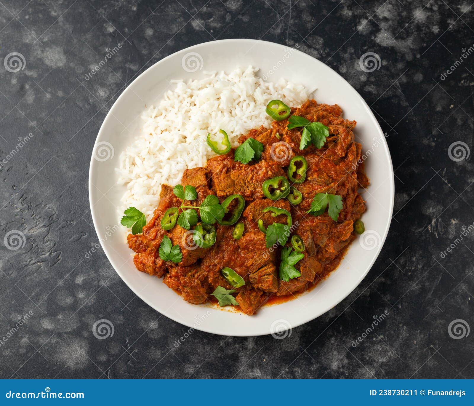 Traditional Beef Curry with Rice and Spicy Stock Image - Image of spice ...