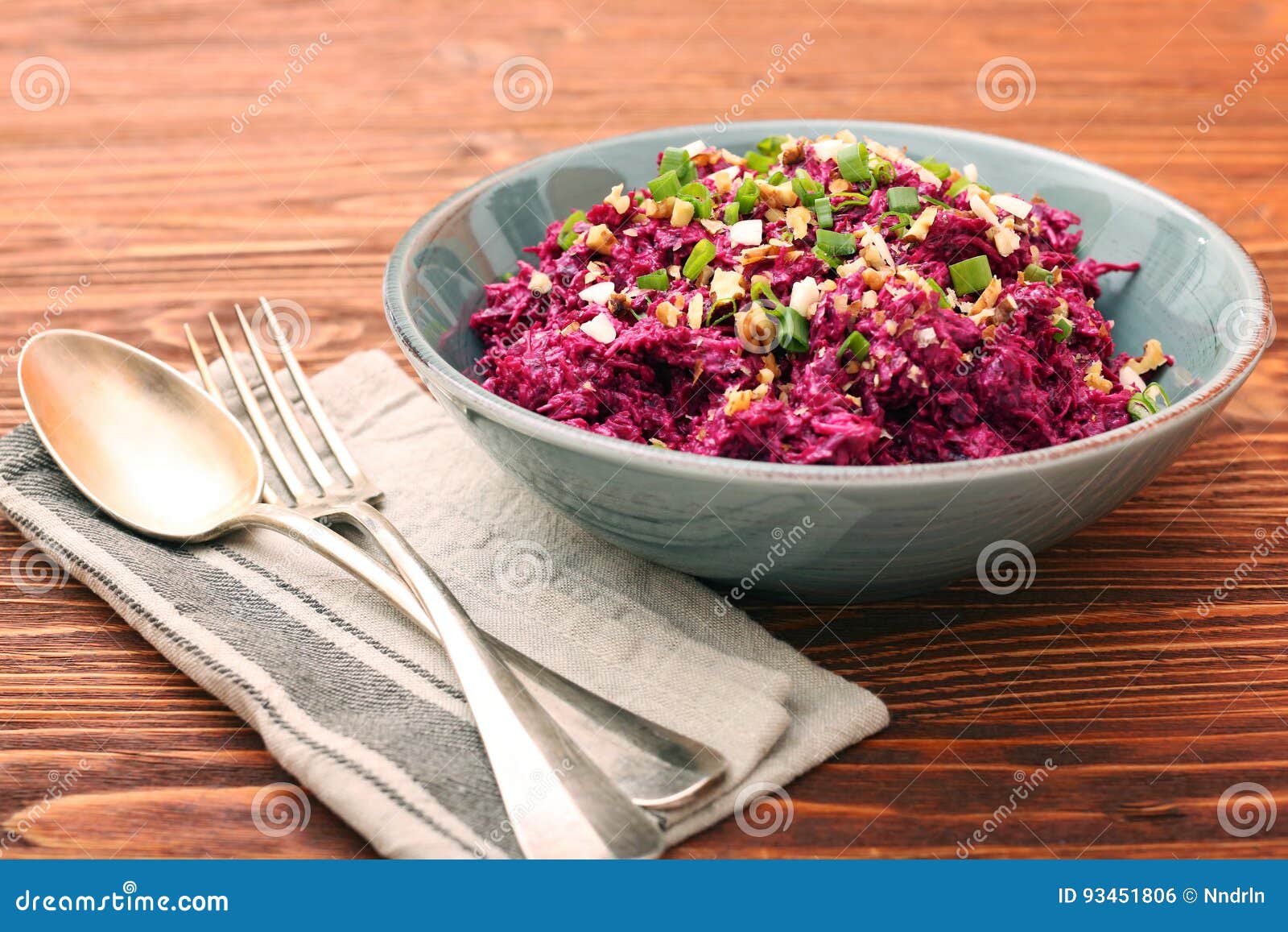 Traditional Beetroot Salad Vinegret Dressed with Mayonnaise Stock Photo ...