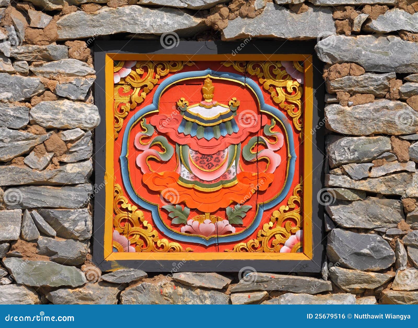 Traditional Bhutanese Style Art Stock Photo - Image of antique, window ...