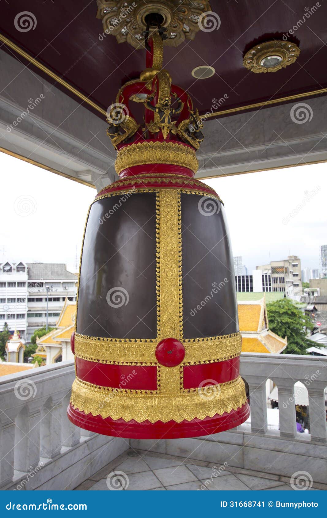 Traditional big bell stock image. Image of buddhism, thailand - 31668741