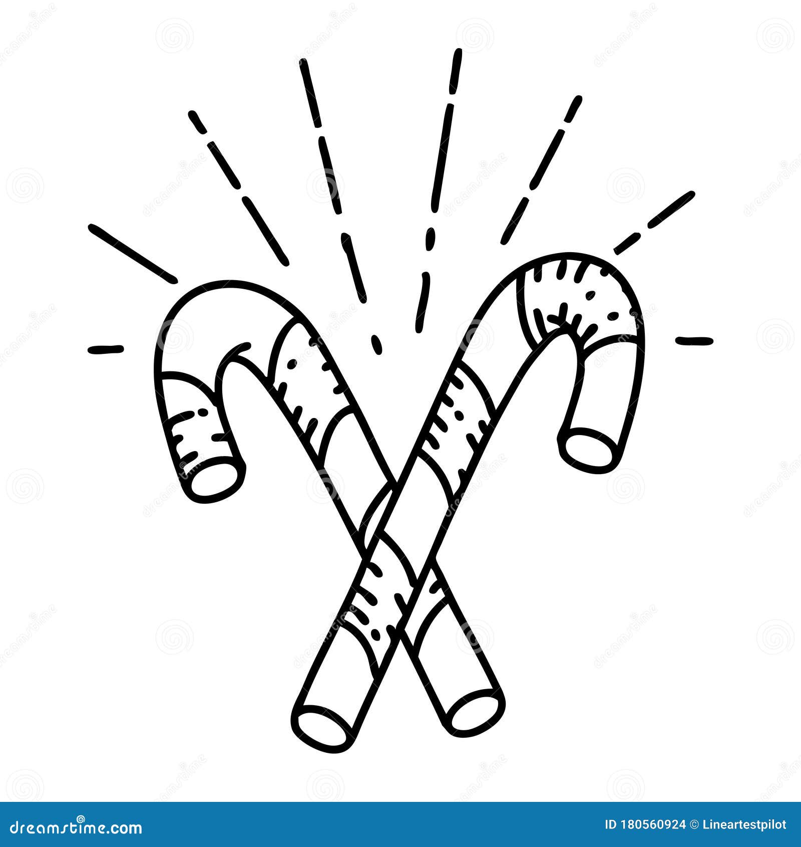 Traditional Black Line Work Tattoo Style Candy Canes Stock Vector ...