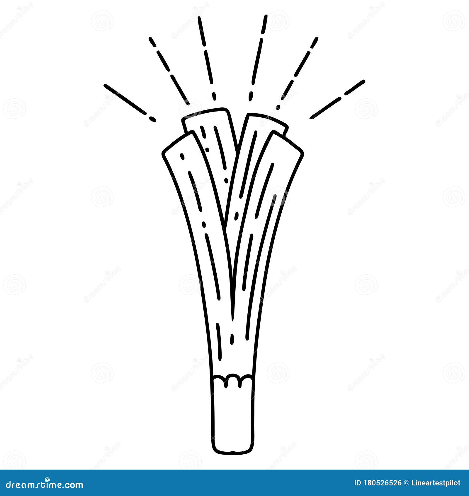 Traditional Black Line Work Tattoo Style Leek Stock Vector ...