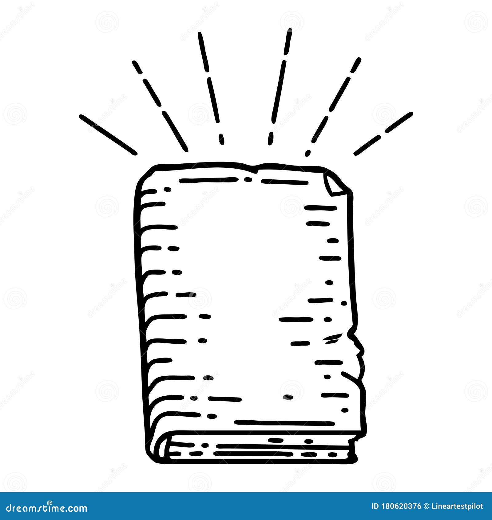 Traditional Black Line Work Tattoo Style Spellbook Stock Vector ...