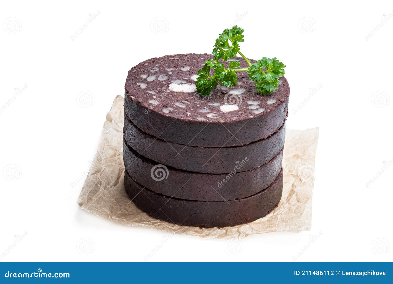 Traditional Black Pudding Sausage Slices Isolated on White Stock Photo ...
