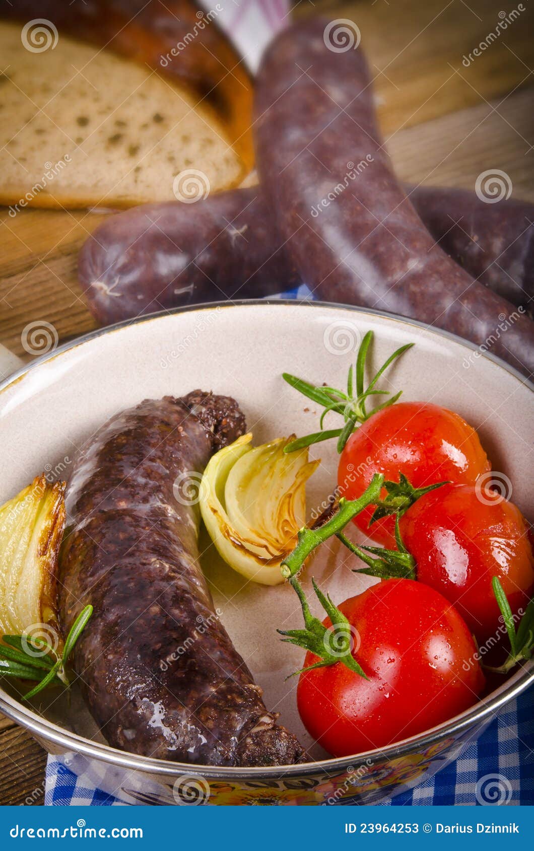 Traditional blood sausage stock image. Image of marjoram - 23964253