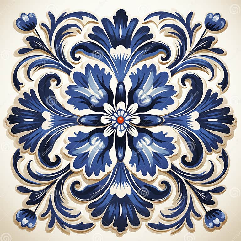 Traditional Blue Spanish Tile, Created with Generative AI Stock ...