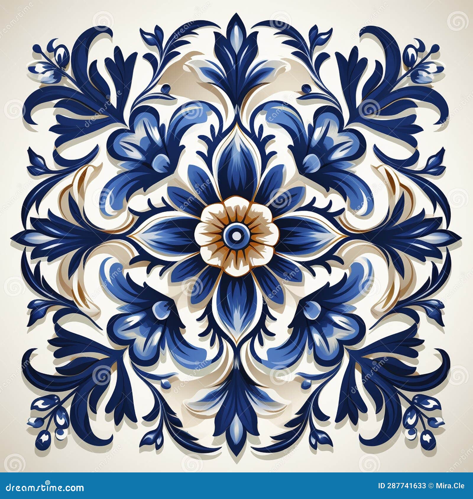 Traditional Blue Spanish Tile, Created with Generative AI Stock ...