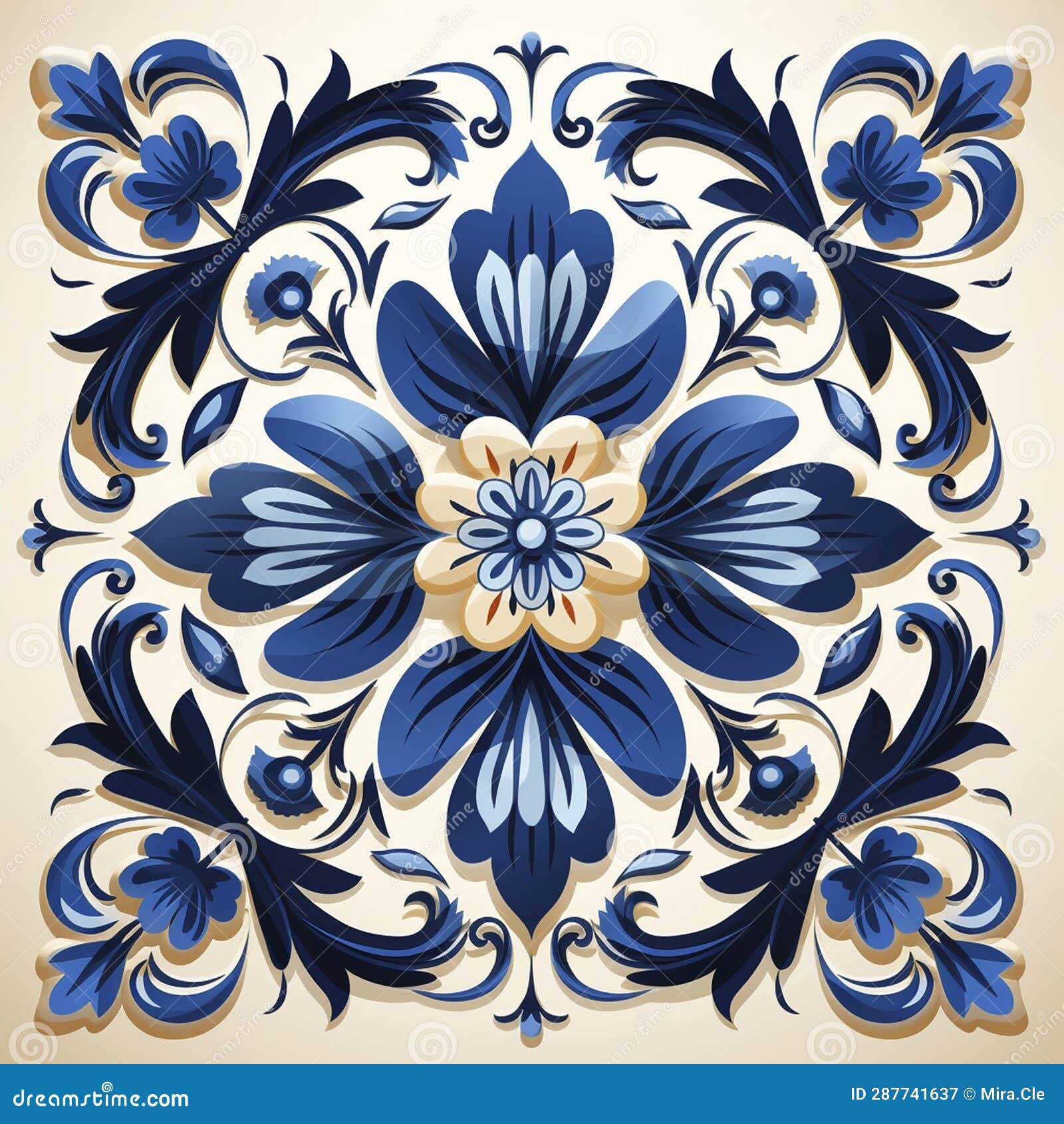 Traditional Blue Spanish Tile, Created with Generative AI Stock ...