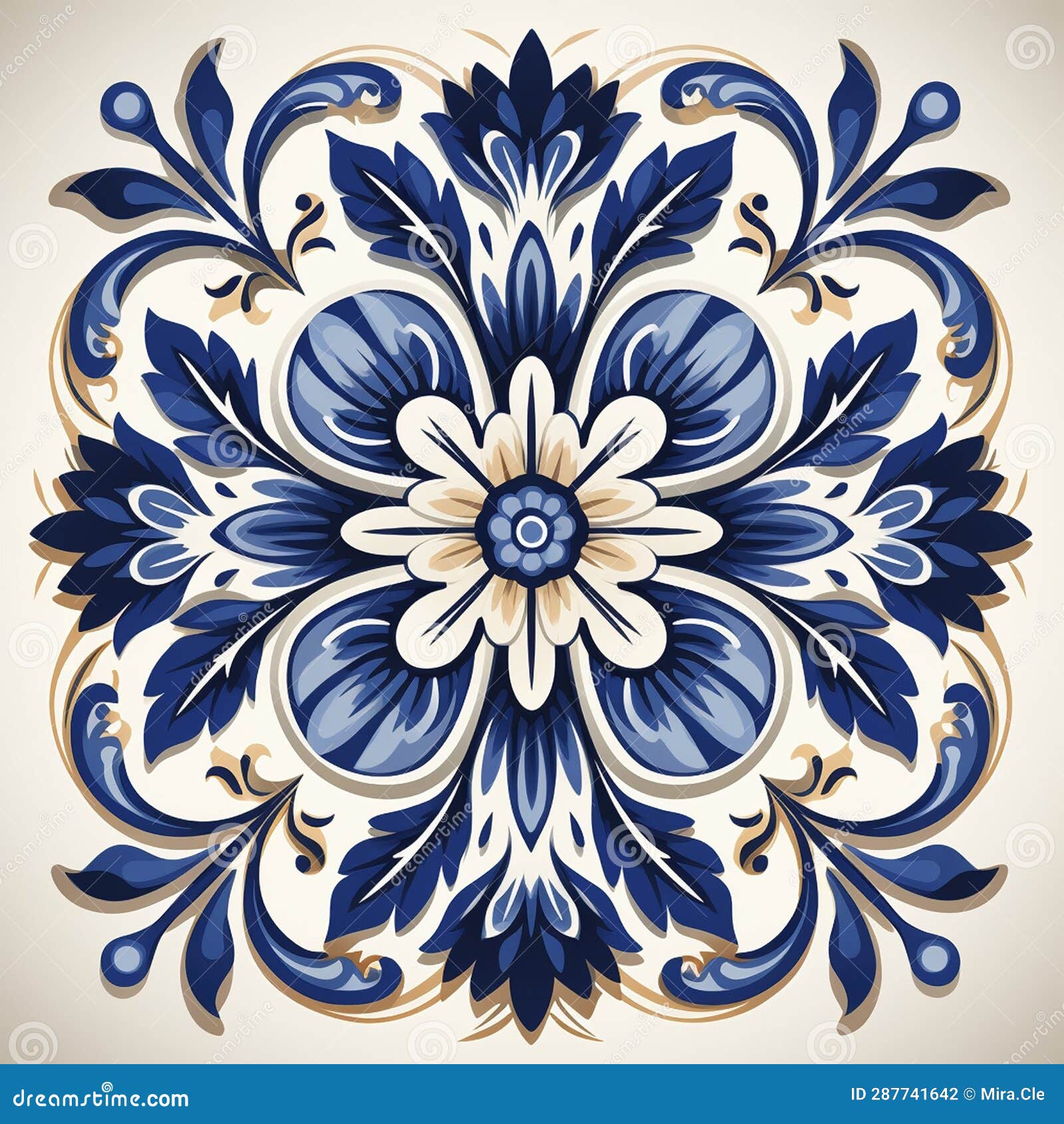 Traditional Blue Spanish Tile, Created with Generative AI Stock ...