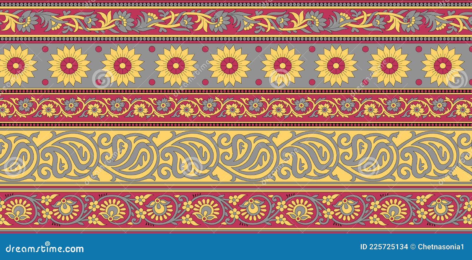 Traditional Border Design Motif Background Stock Illustration ...