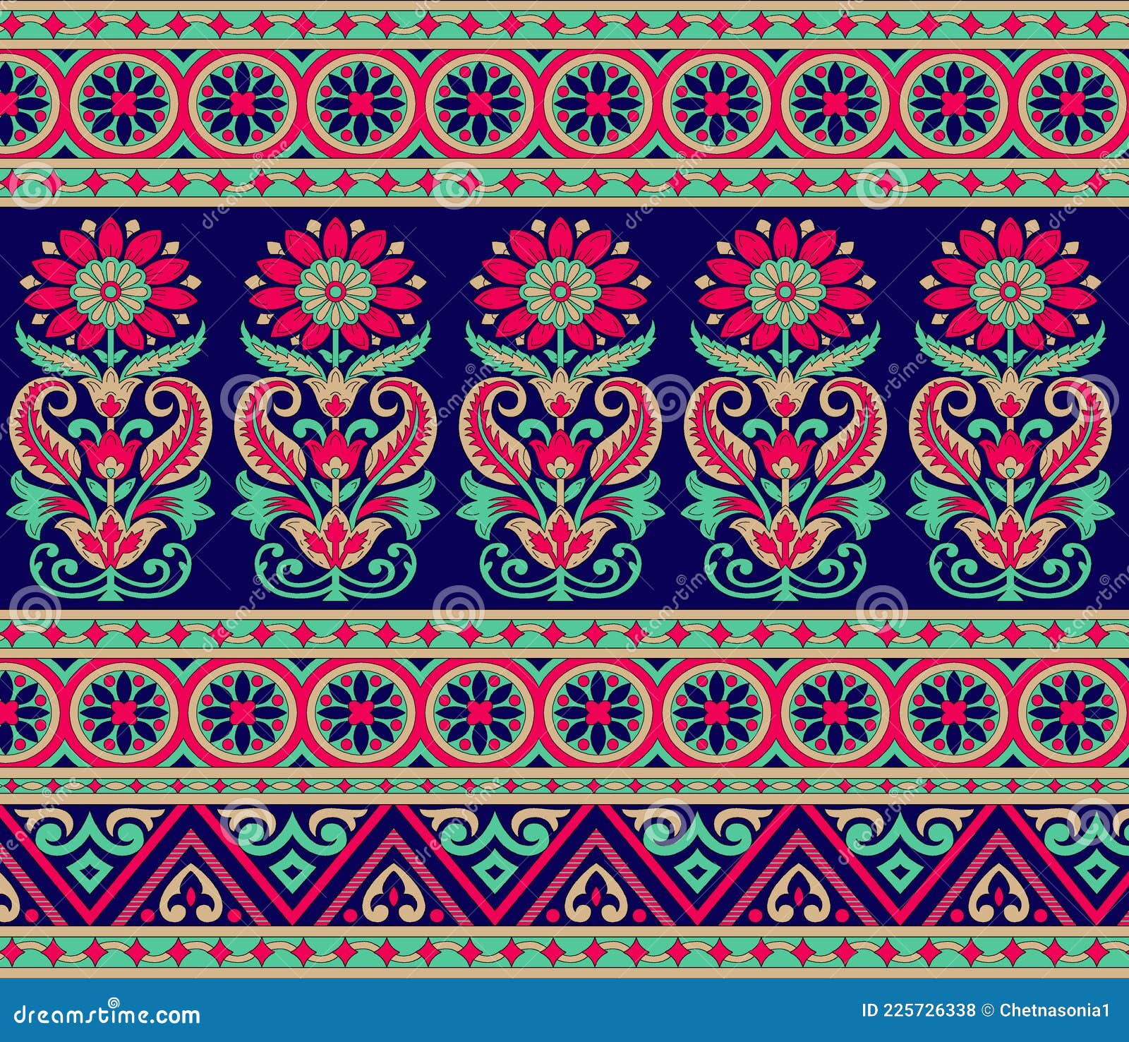 Traditional Border Design Motif Background Stock Illustration ...