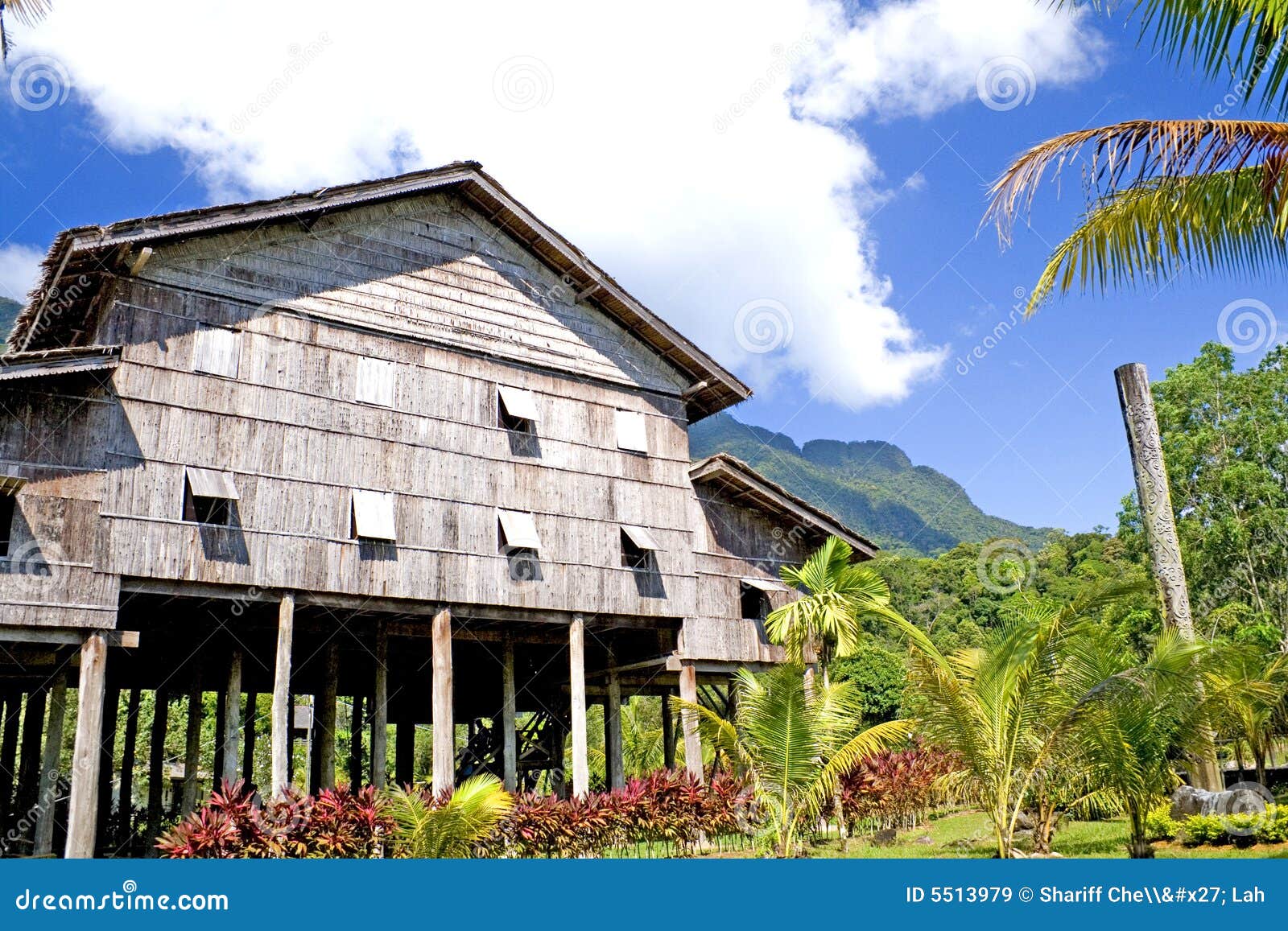 Traditional Borneo Native House Stock Image - Image of traditional ...