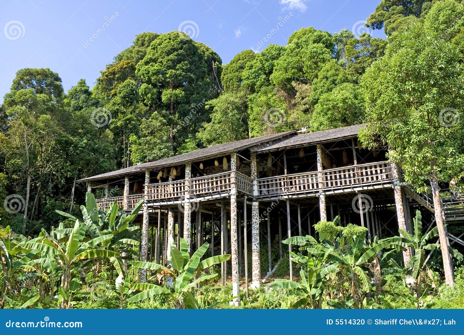 Traditional Borneo Native House Stock Photo - Image of native, sarawak ...
