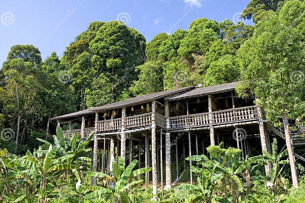 Traditional Borneo Native House Stock Photo - Image of native, sarawak ...