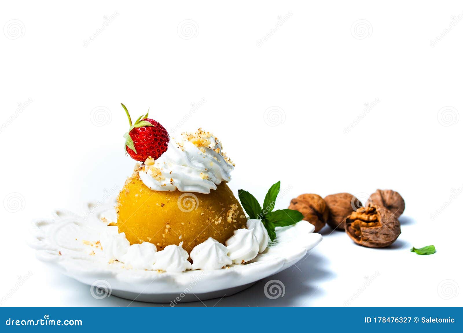 Traditional Bosnian Apple Cake Filled with Walnuts Stock Image - Image ...