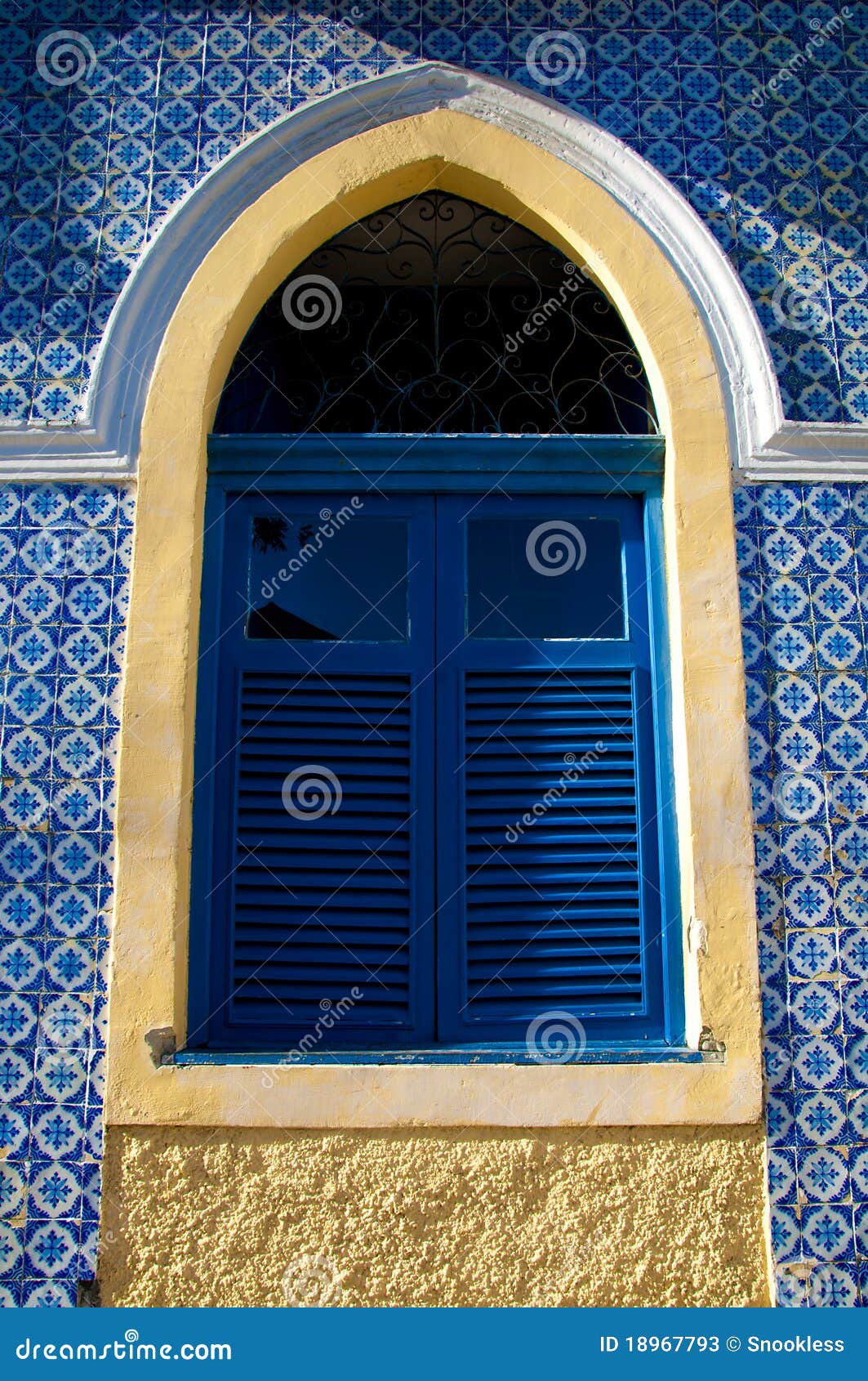 Traditional Brazilian Tile Work and Window Stock Image - Image of wood ...