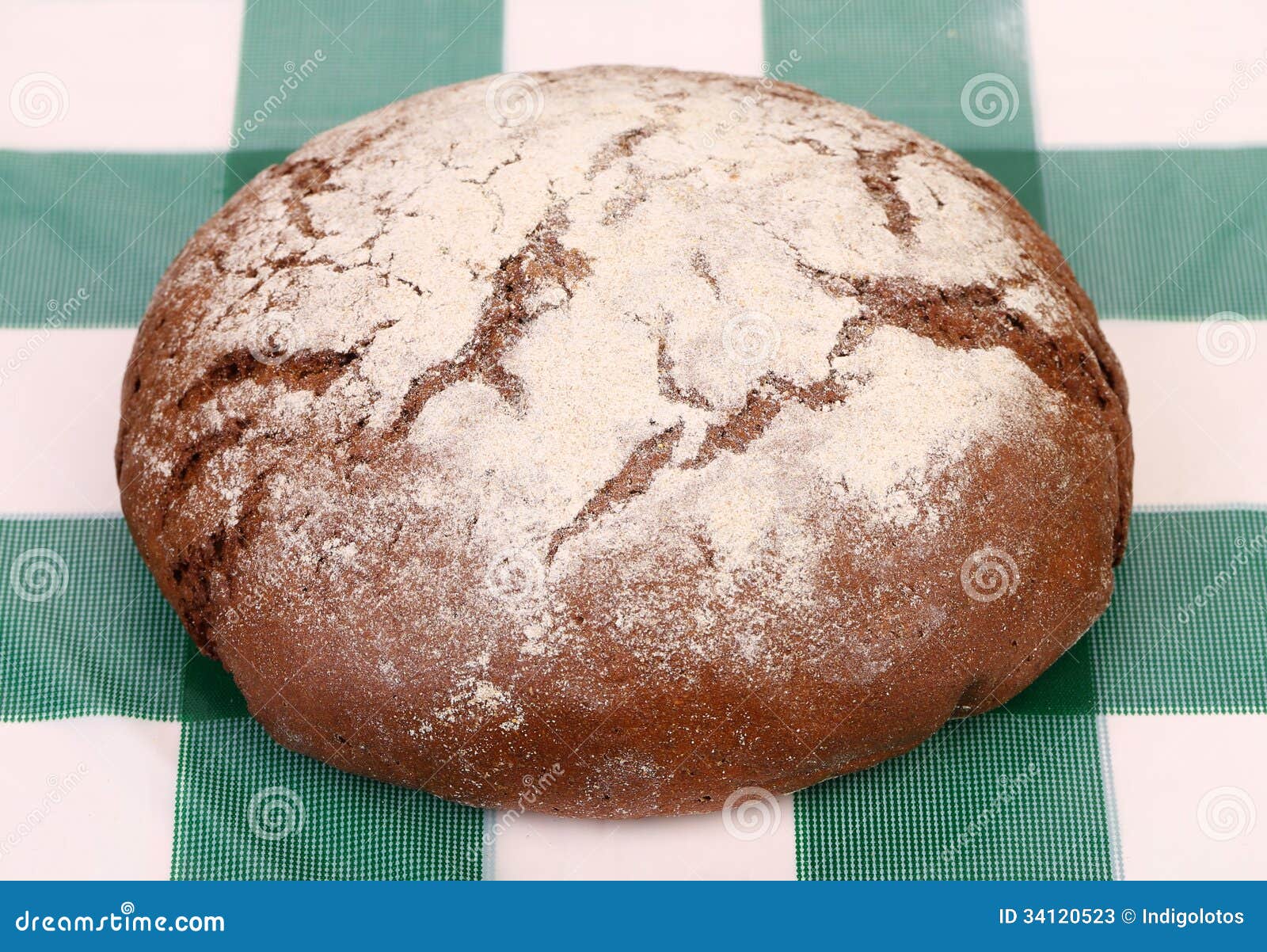 Traditional Bread on Check Tablecloth Stock Image - Image of isolated ...